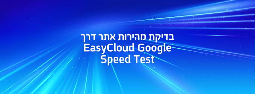 בדיקת מהירות אתר דרך EasyCloud Google Speed Test